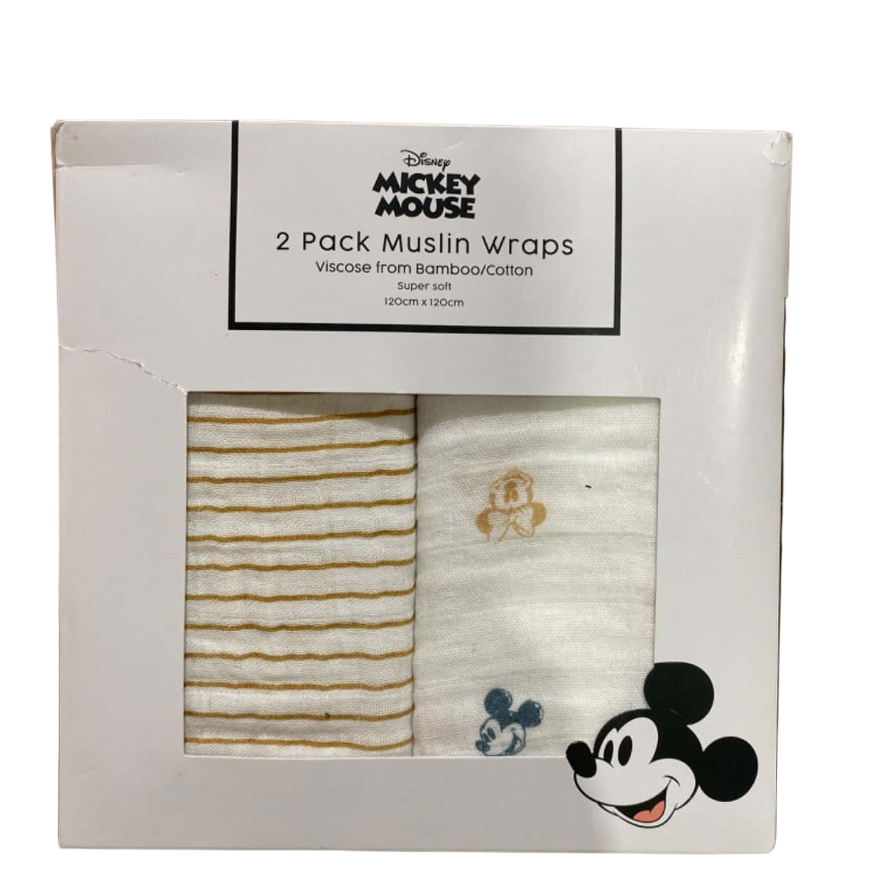 Disney Kids 2Pack Muslin Wrap Blue / Brown / White (s)