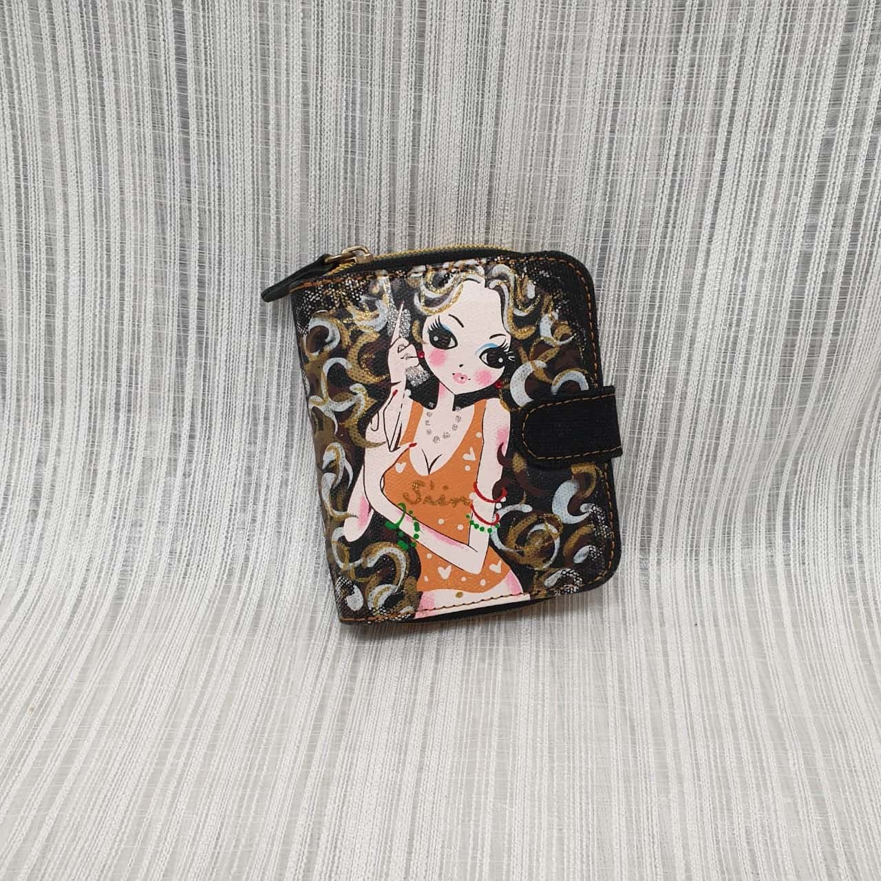 Vintage Cute & Very Pretty Denim Doll Wallet / Purse with 3 Sectioned ...