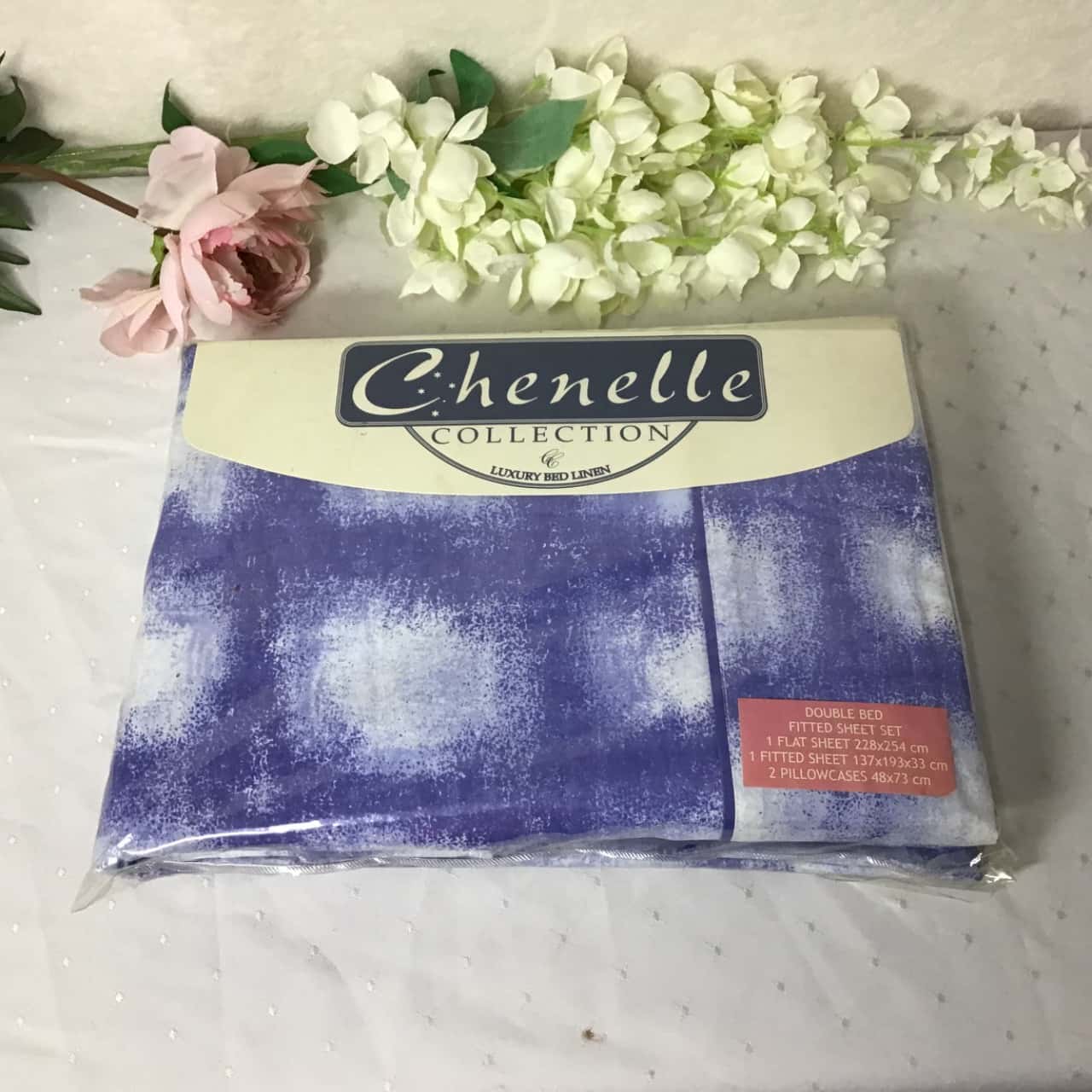 *REDUCED* Chenille Collection Blue / White “Angelique” Design Double ...
