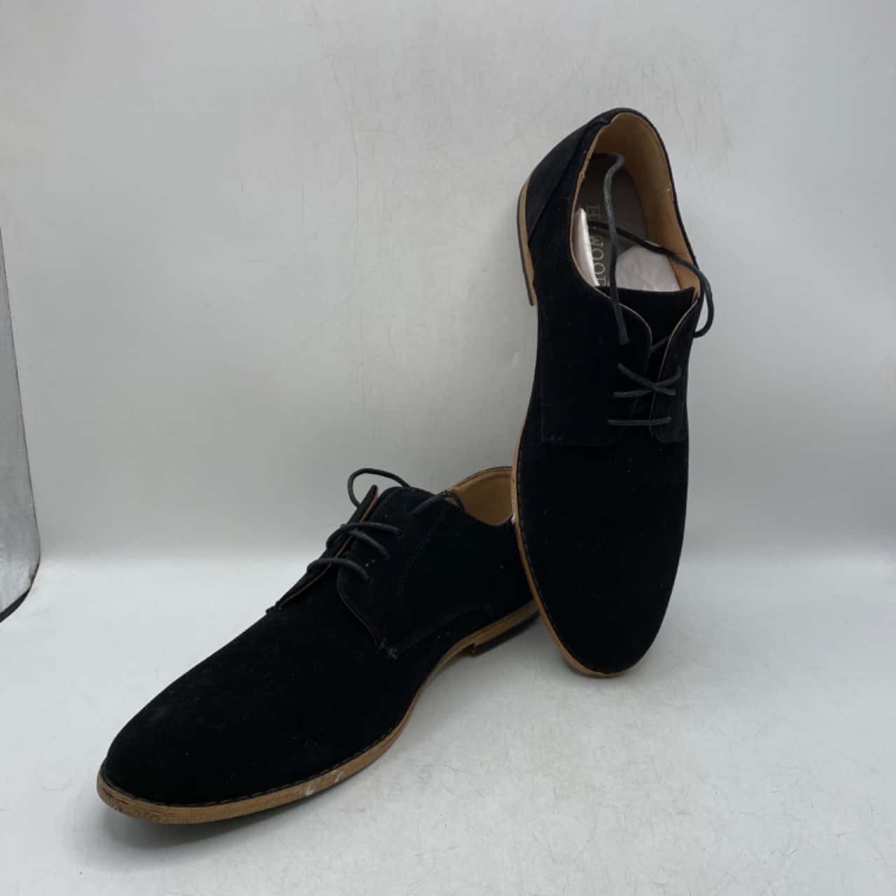 H-Wood Mens Conor Black Soft Fabric Shoes Size 10 (s)