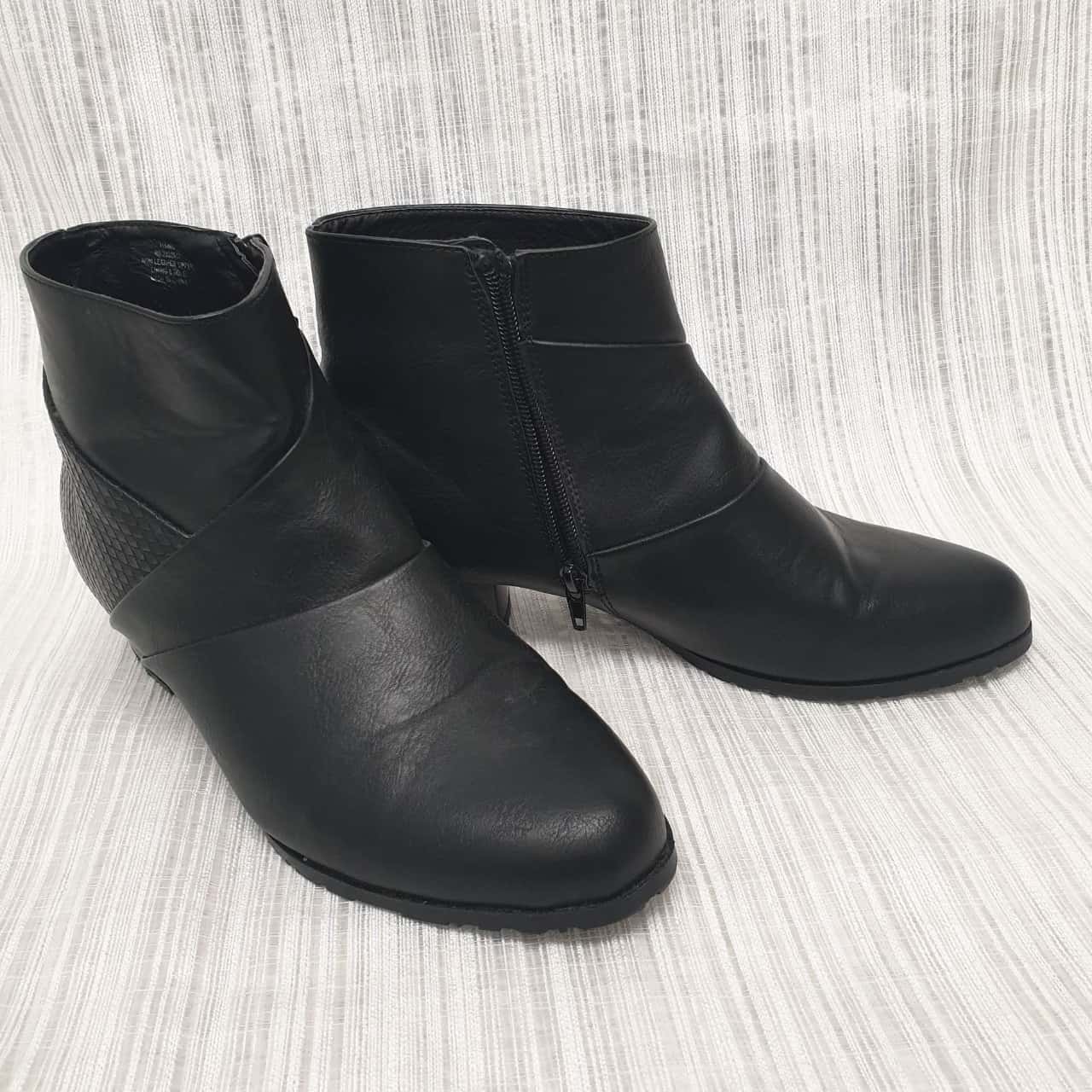 Rivers Riversoft Stylish Black Panelled Classy Ankle Boots with Side ...
