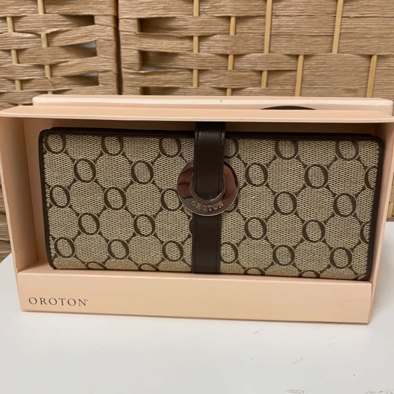 OROTON Ladies Slim Wallet Signature Canvas Leather(s)