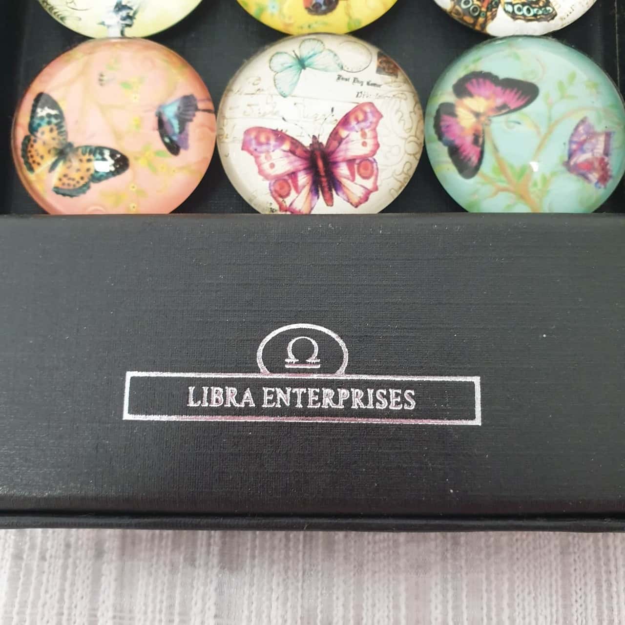 Libra Enterprises 6 Piece Crystal Glass Butterfly Magnet Set - New ...