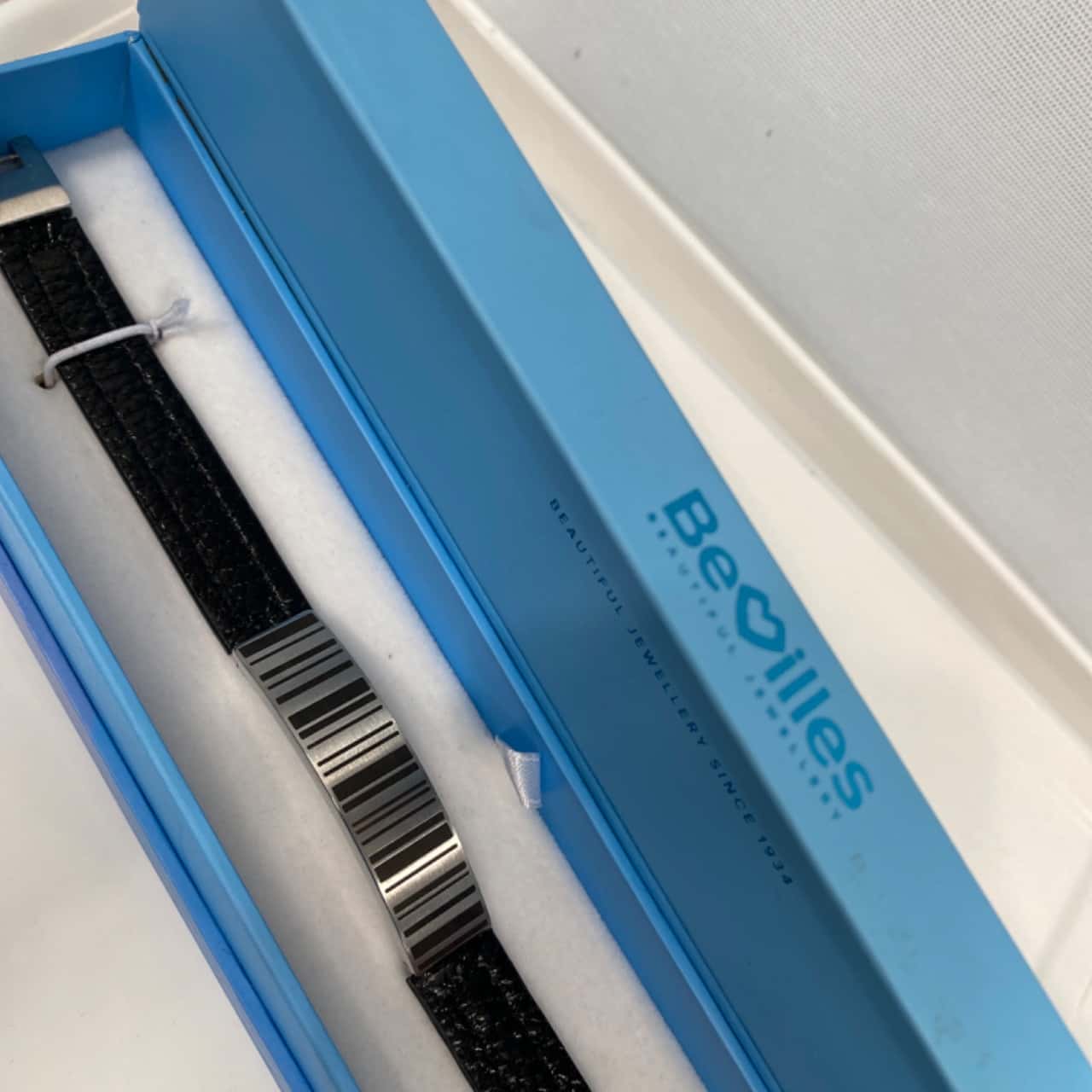 Mens BEVILLES Black and Silver Bracelet (s)