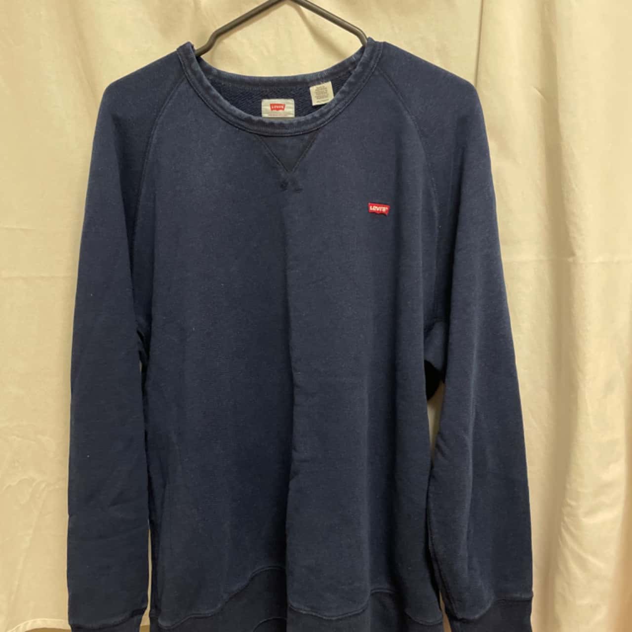 Levis Mens Size XXL Crew Neck Navy Blue