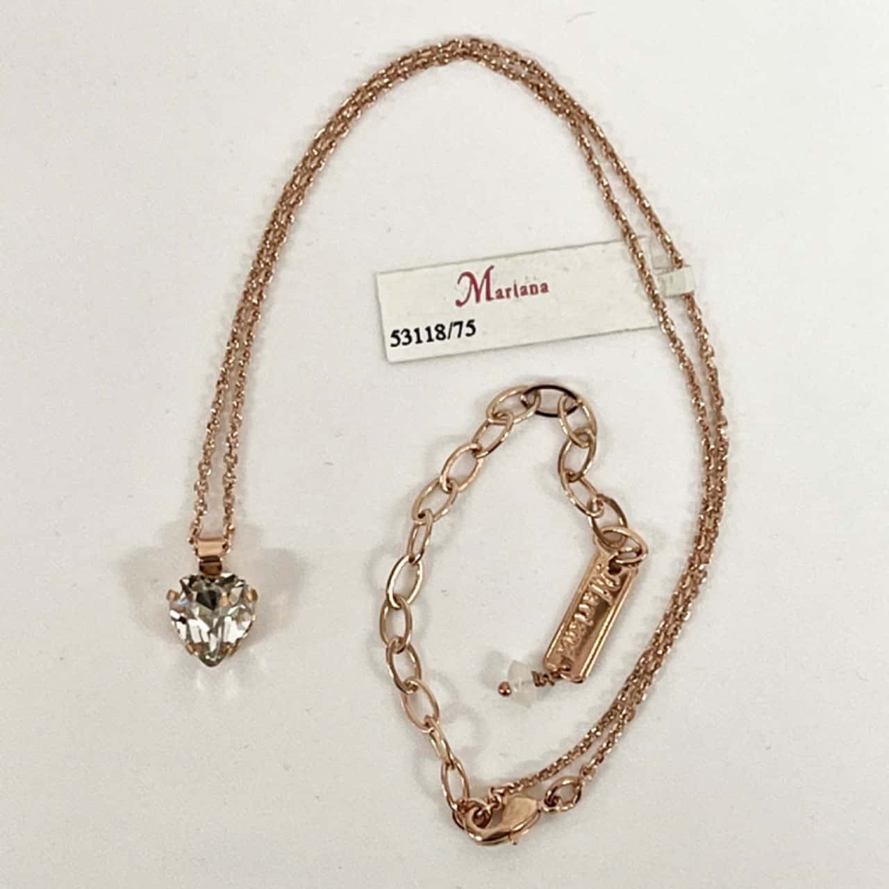 Mariana Chain with Heart Crystal Pendant (s)