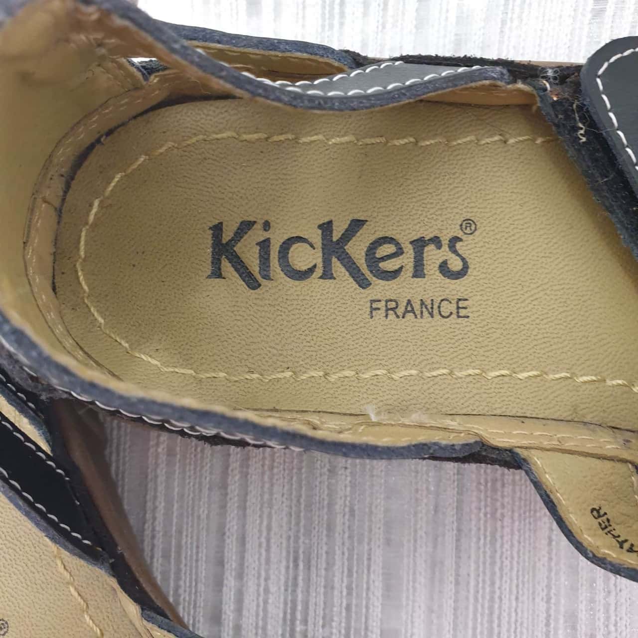 Kickers Made In France Flat School Style Navy Blue Cover Toes Sandal ...