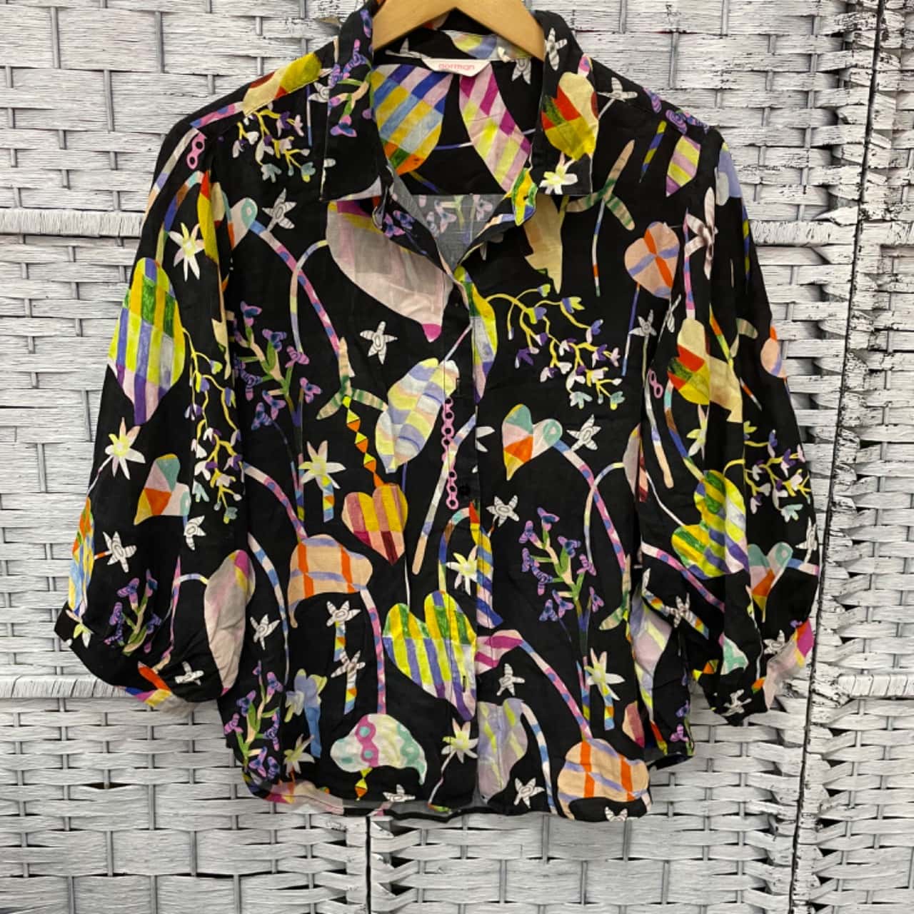 Gorman Womens Size 12 Button Up Black / Pattern (s)