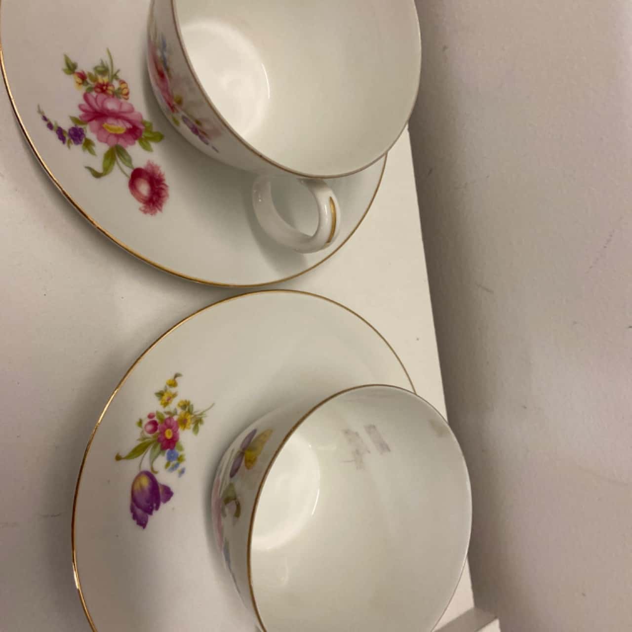 Set of 2 cups and saucers Vintage KPM Krister Germany