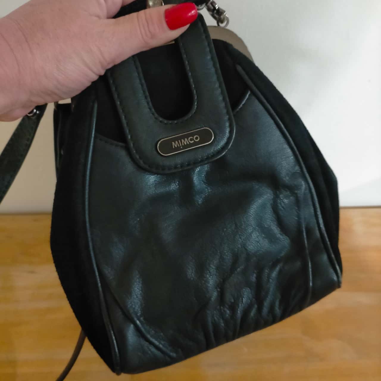 Mimco Small Black Leather Handbag VGUC(s)