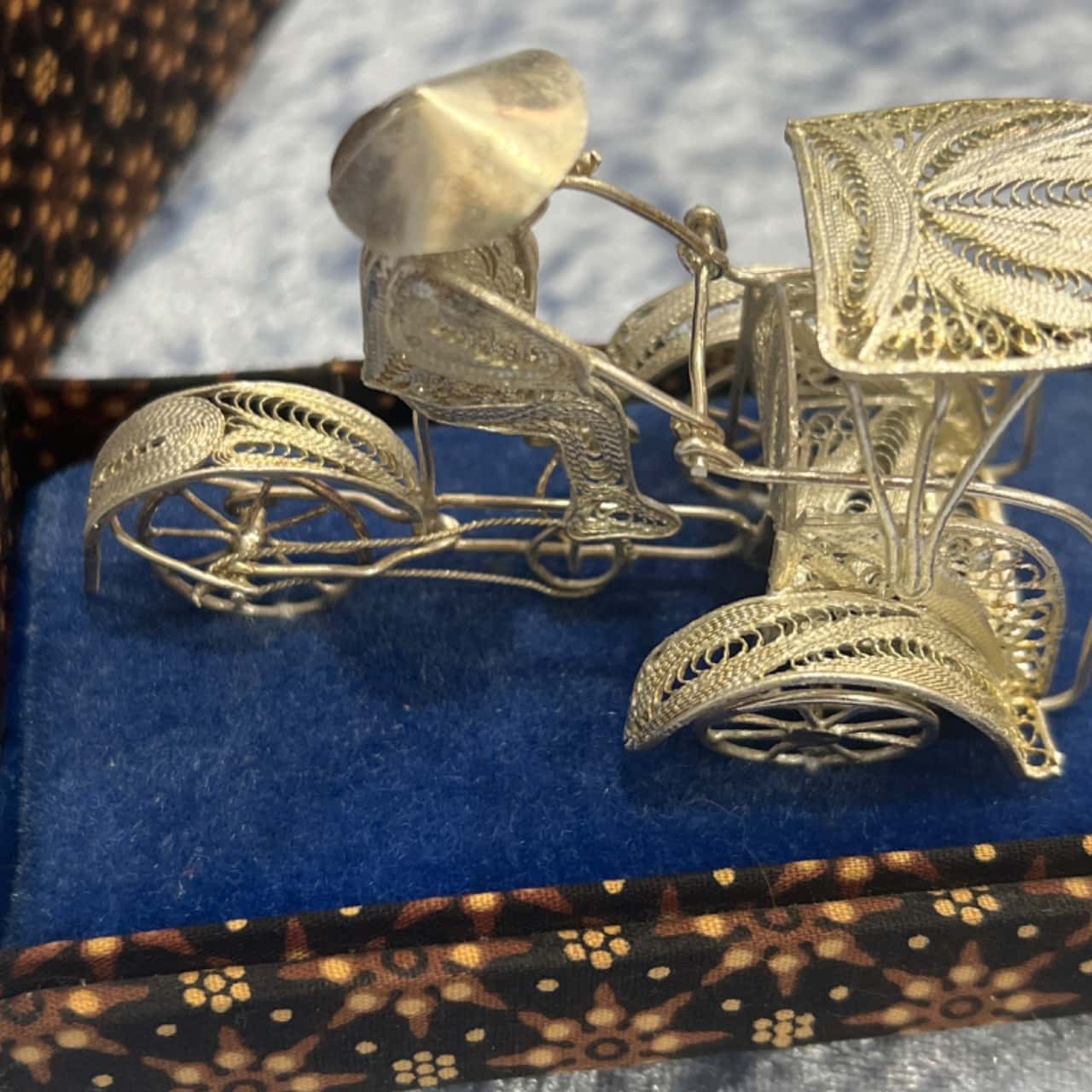 Silver Filigree Rickshaw Figurine (s)