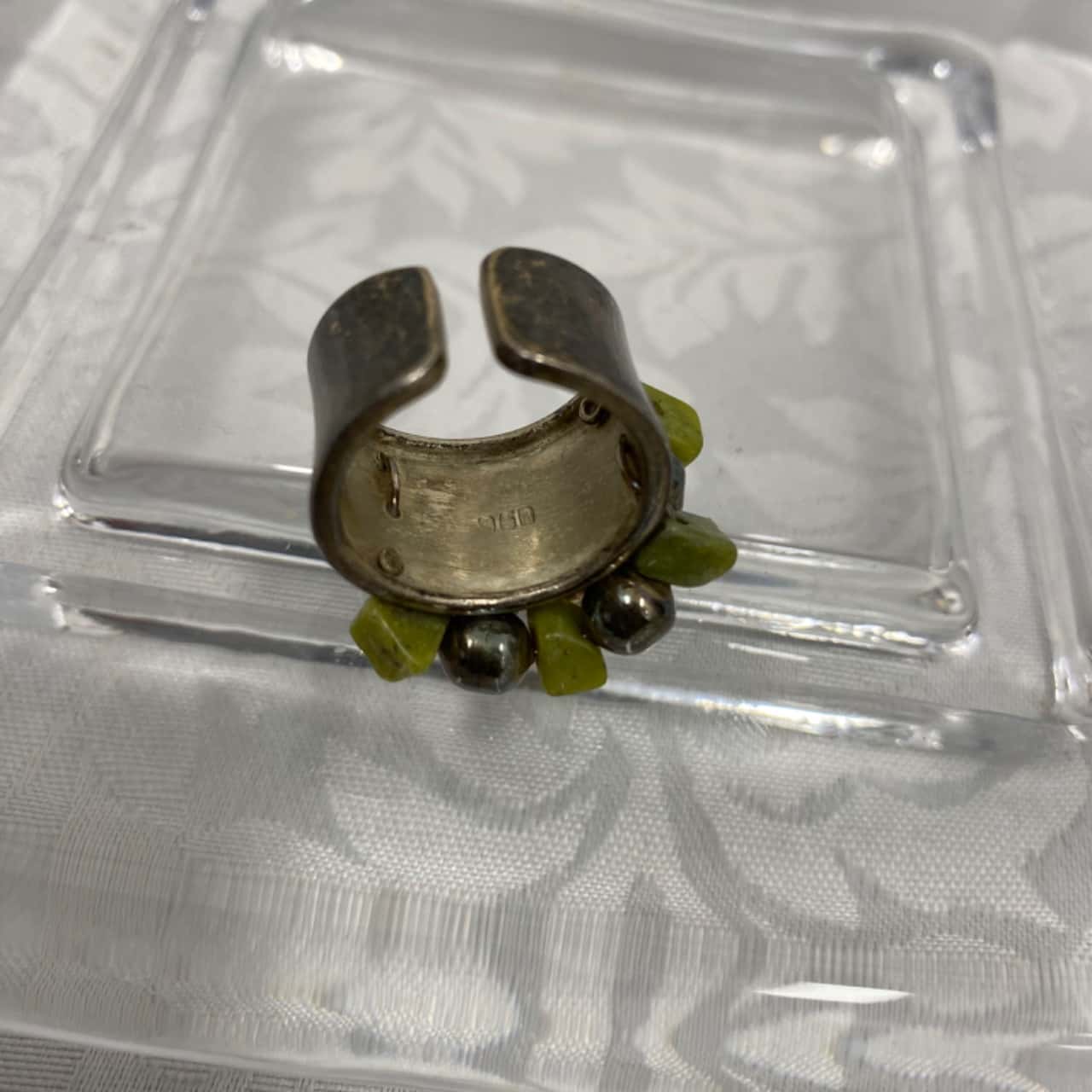 Women's 950 Marked Ring With Beads(s)