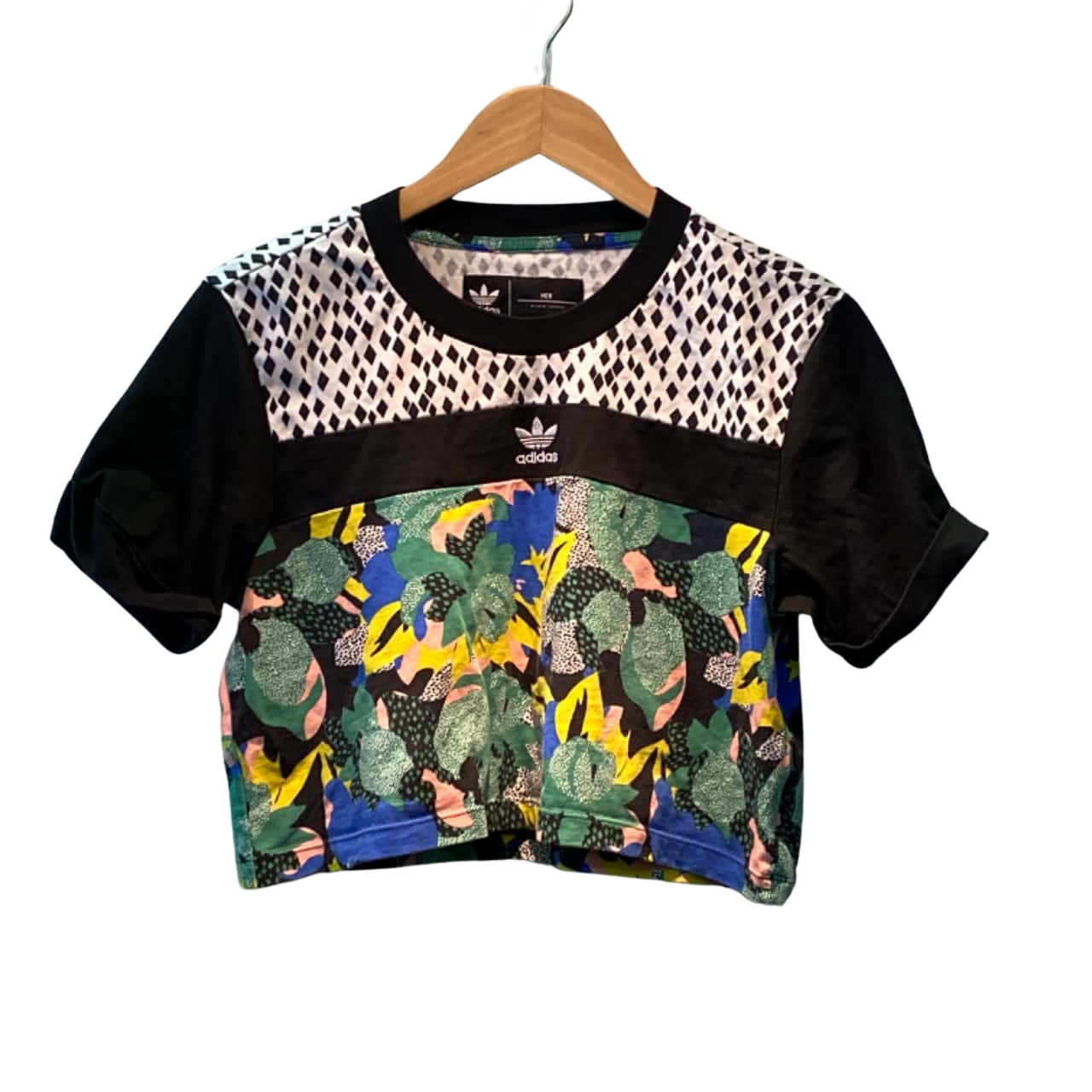 Adidas Womens Crop Top Size 12 Multicoloured