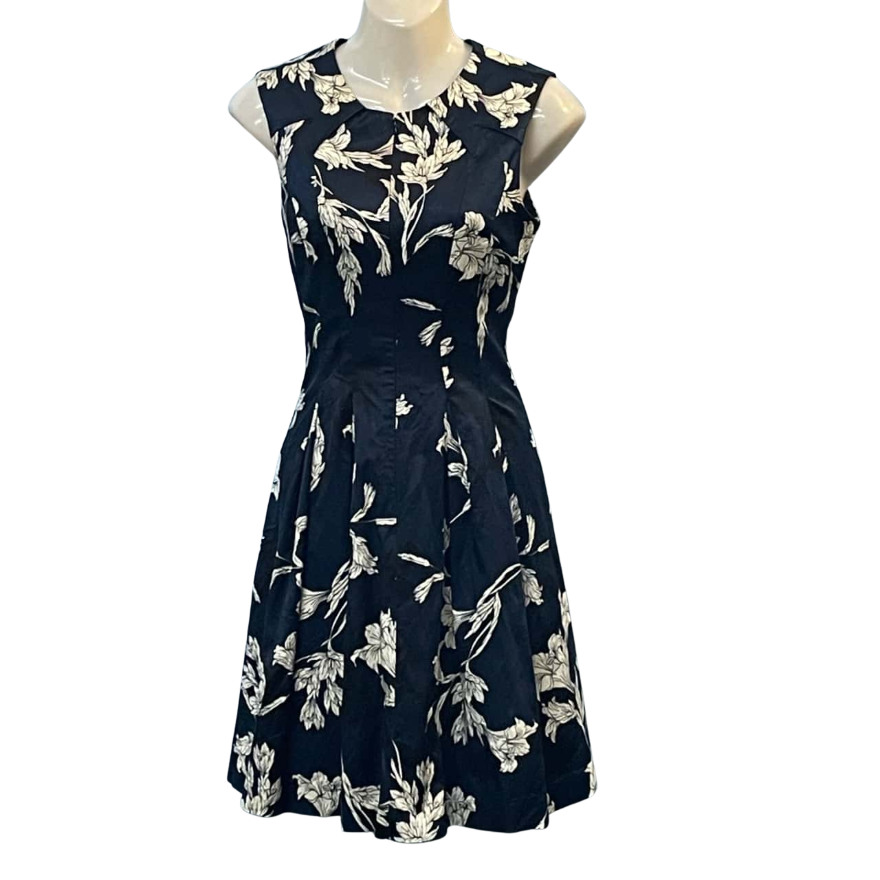 Cue Womens Size 8 Bodycon Dress Blue / Floral / White