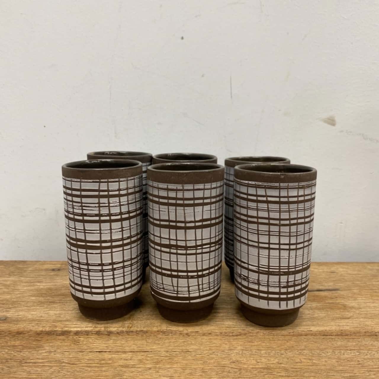 Mid-century East German GDR Ceramic Set Brown/White