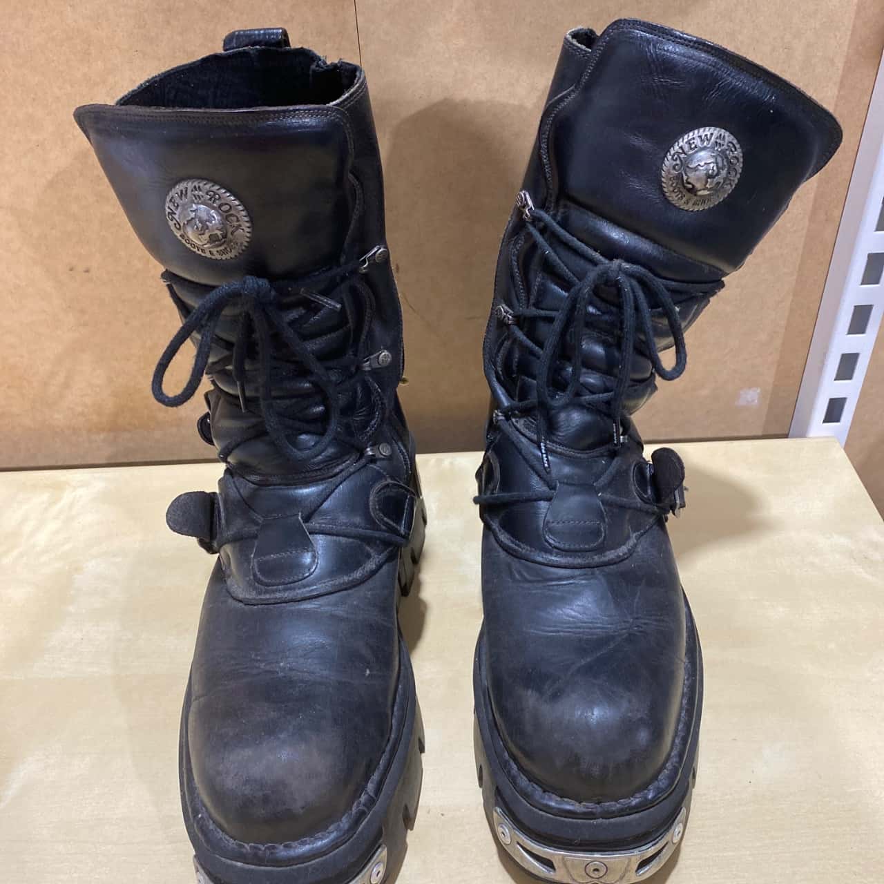 New Rock Reactor Mens Size 47 Mid Calf Boots Black (s)