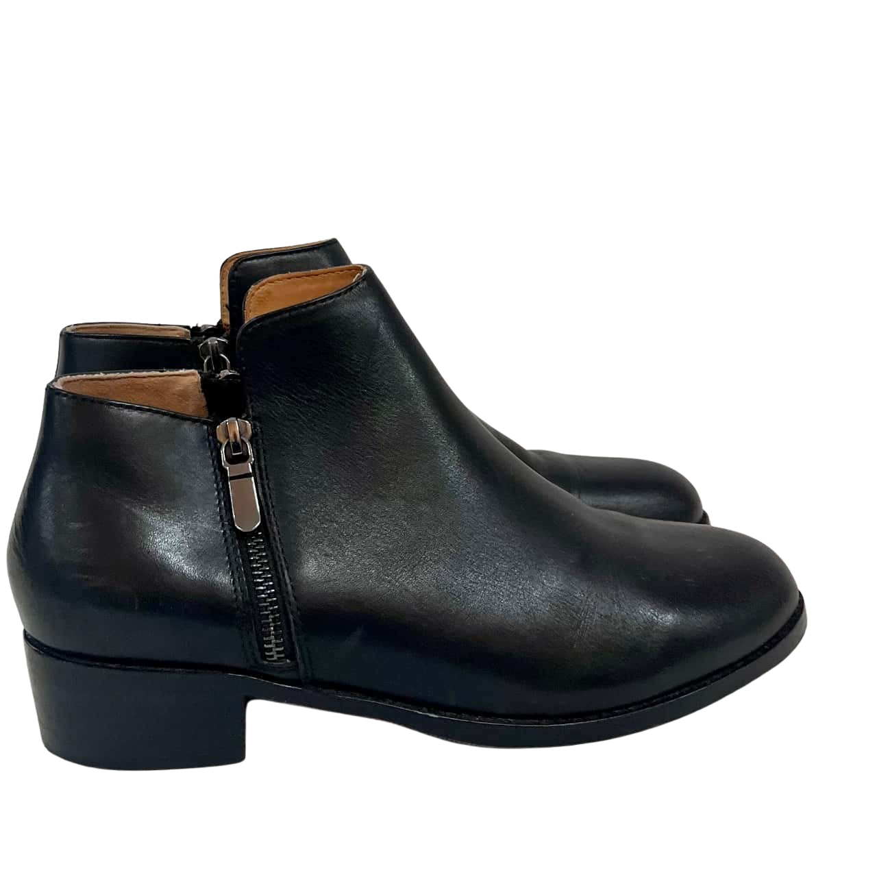 Bared Ankle Boots Leather Upper/Lining And Sole! Size 39 Black (s)