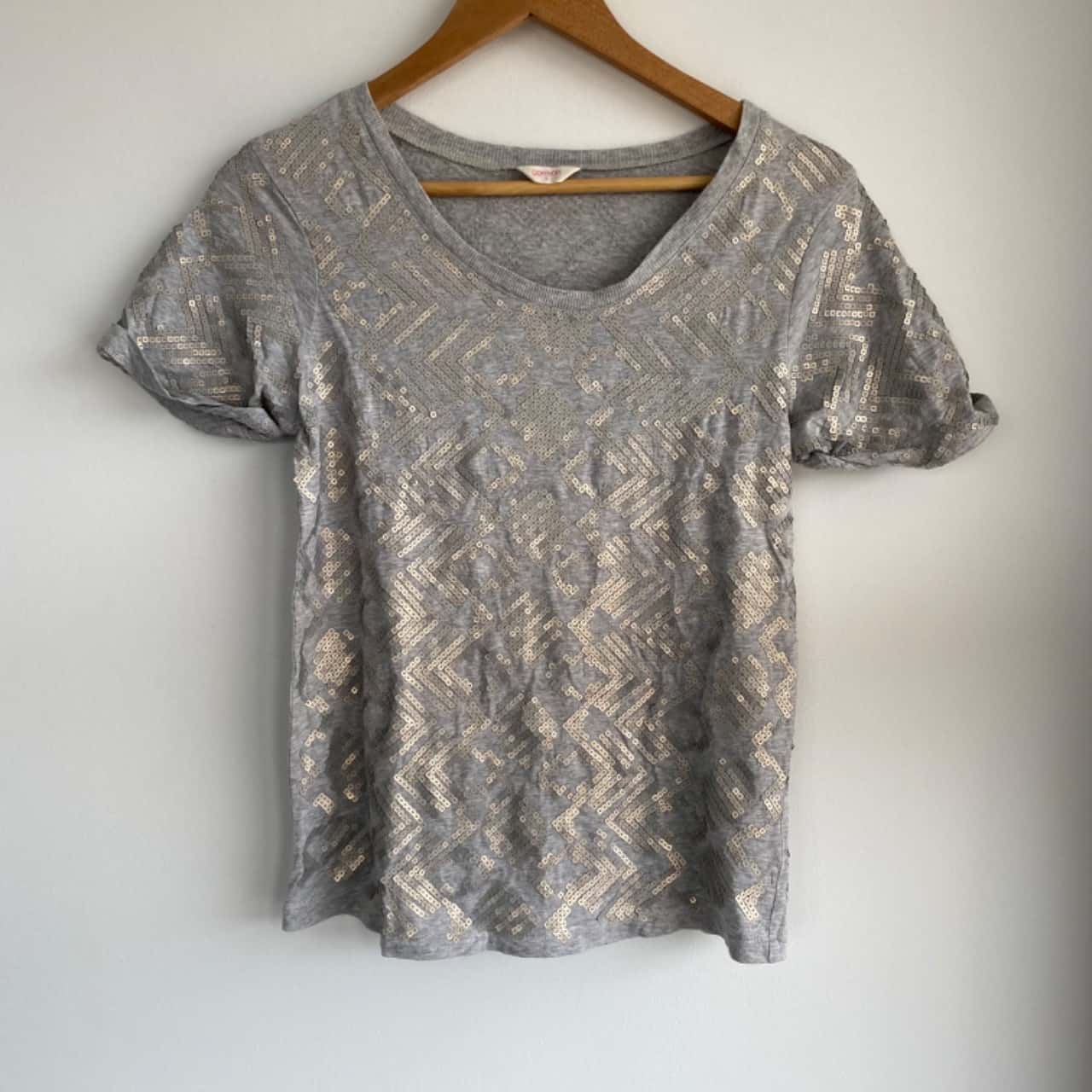 Gorman Grey & Silver sequinned Top Size 8 / S (s)