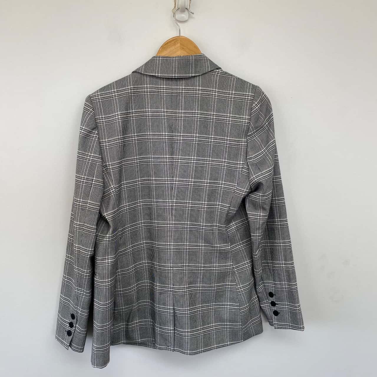 Portmans Black White Gingham Blazer Size 12