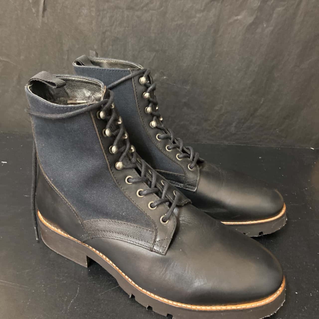 Mens Leather Boots Size 43 Black (s)