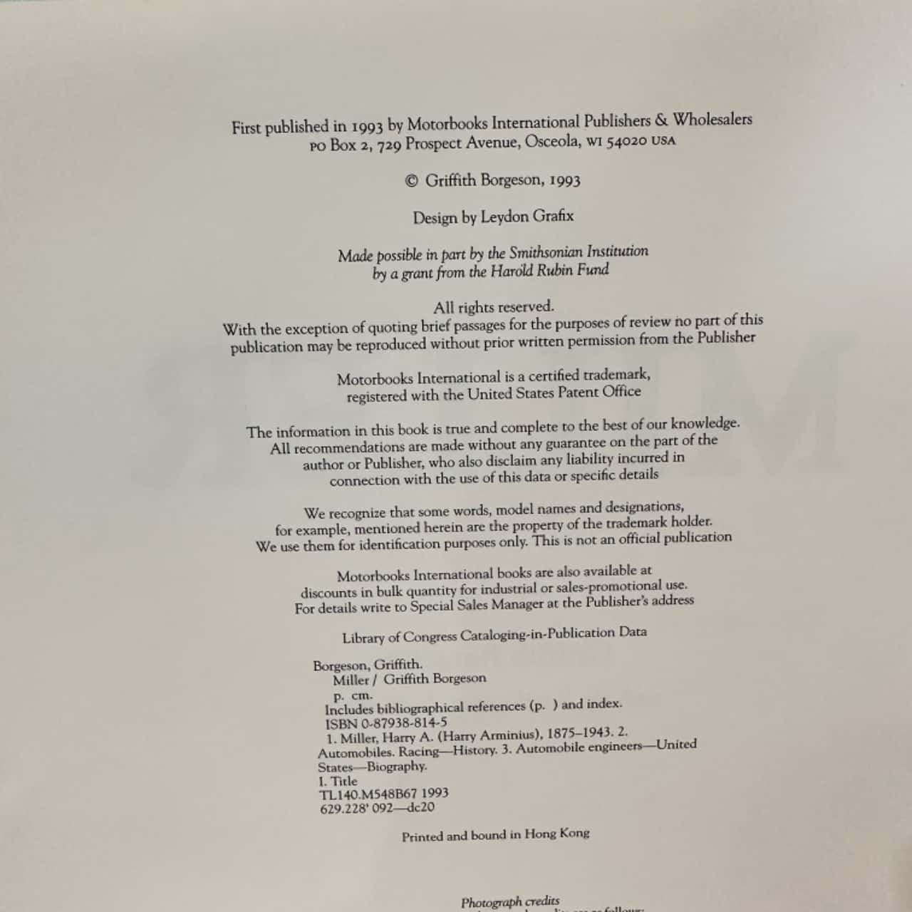 MILLER - Griffith Borgesian (s)