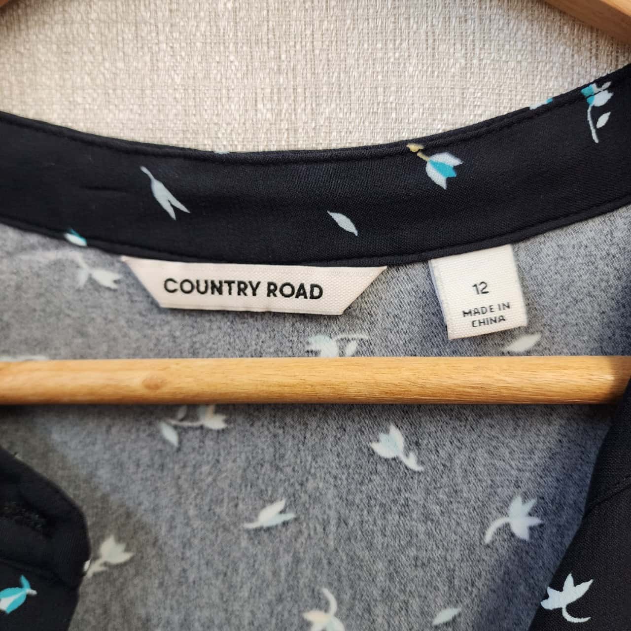 Country Road Womens Size 12 Midi Dress Navy Blue (s)