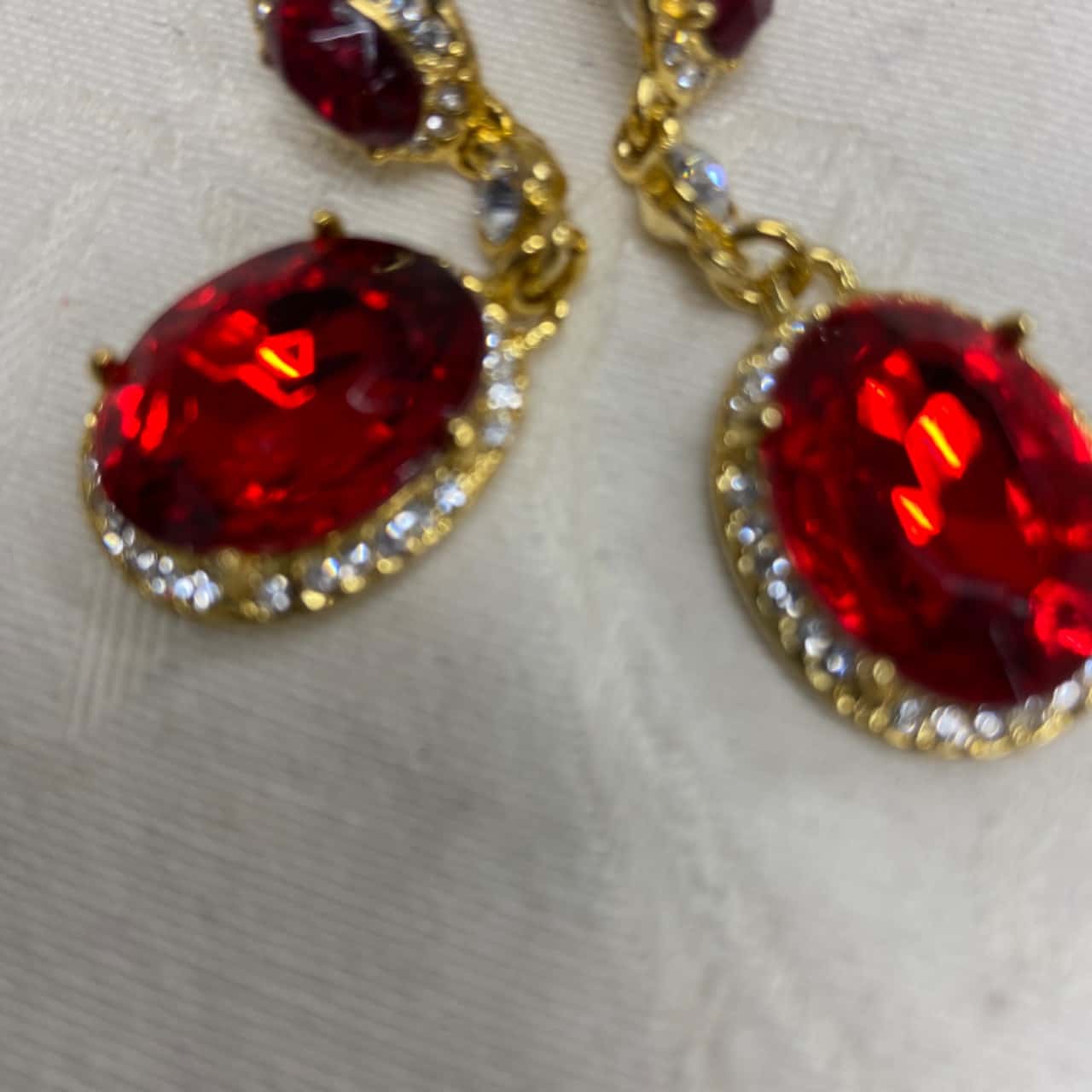 Womens Earrings Gold / Red (s)