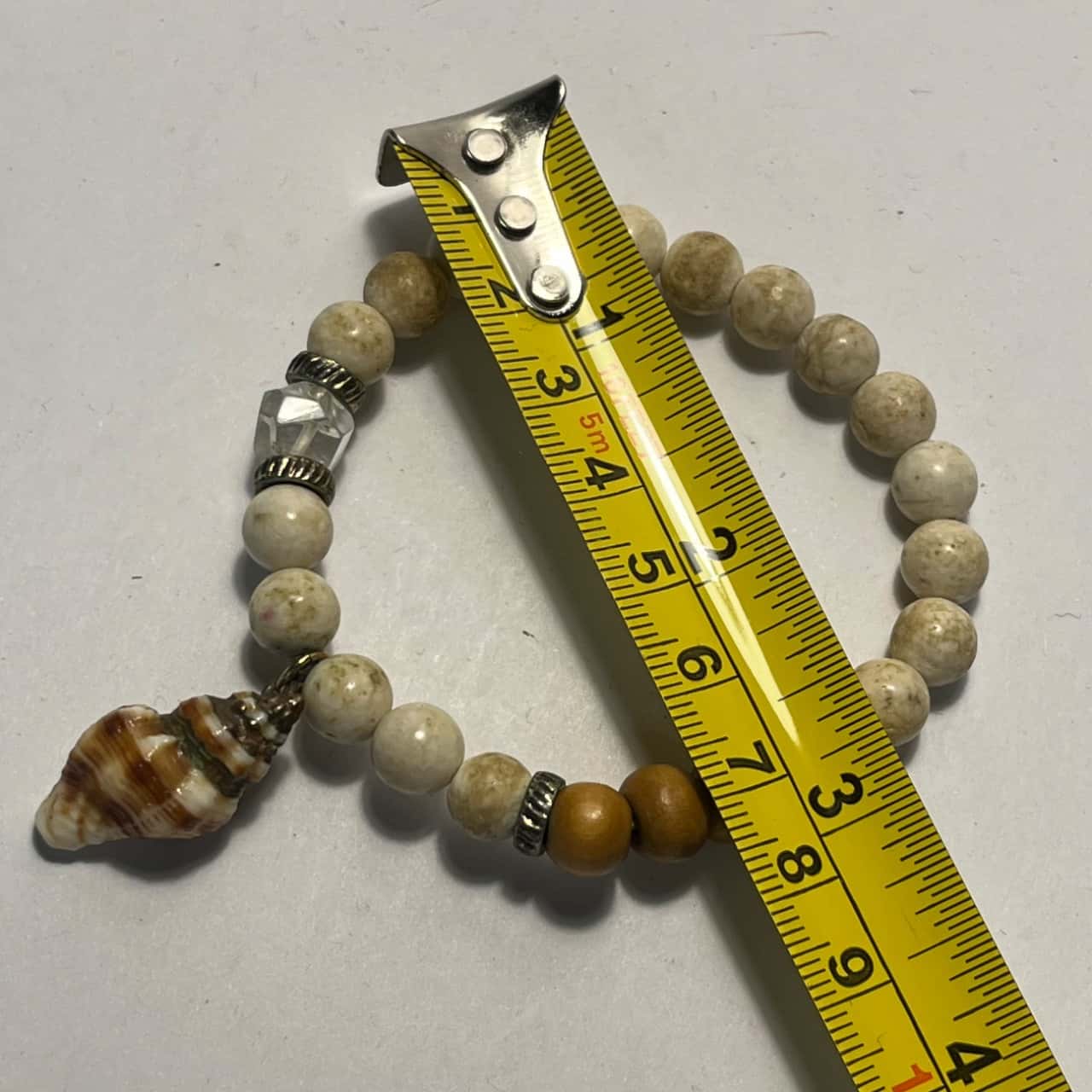 Beaded Shell Bracelet- Stone and Wooden Beads(s)