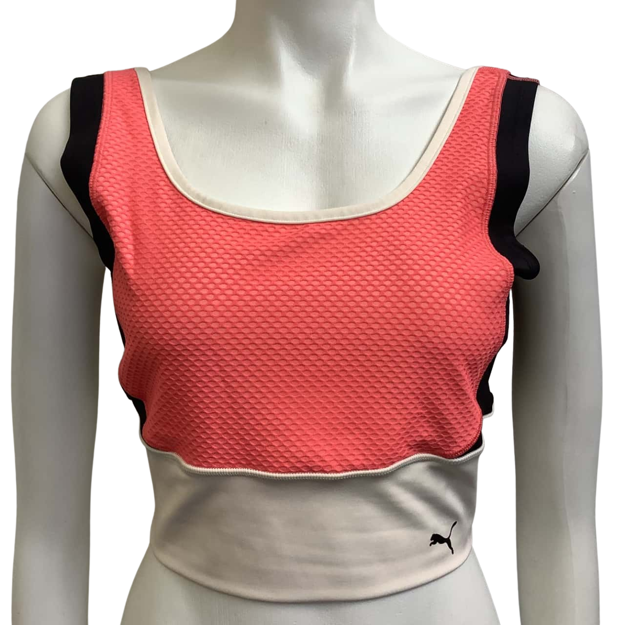 Puma Womens Size XL Textured Performance Tank Top Coral / Cream(s)