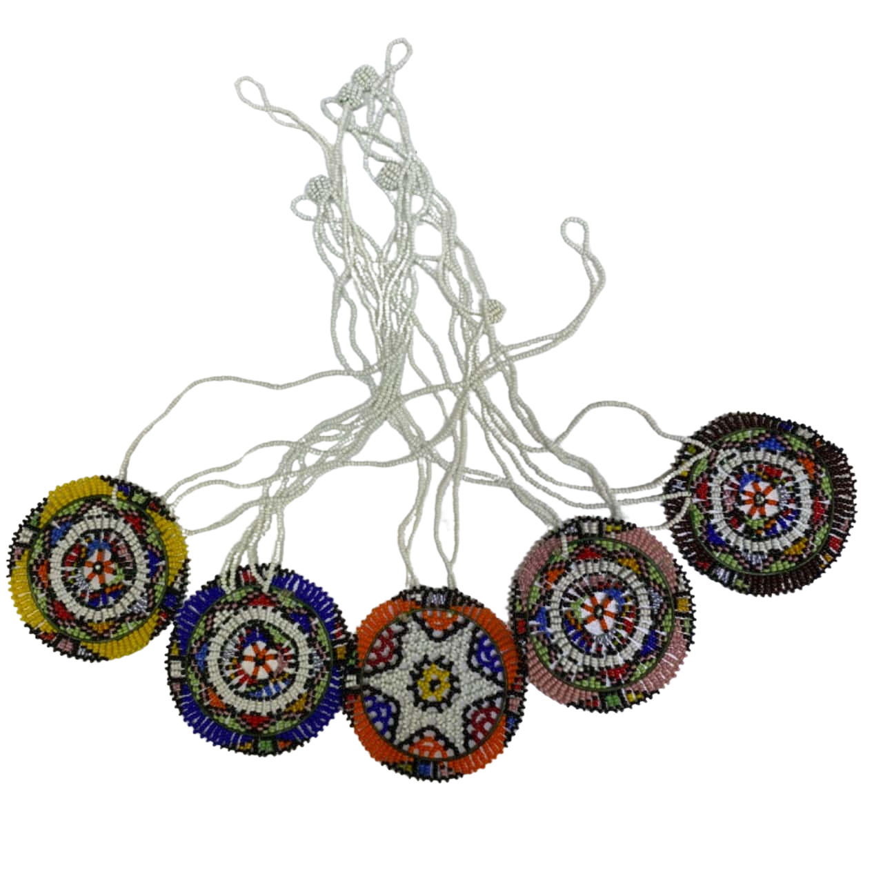 Tribal Beaded Circle Long Necklace