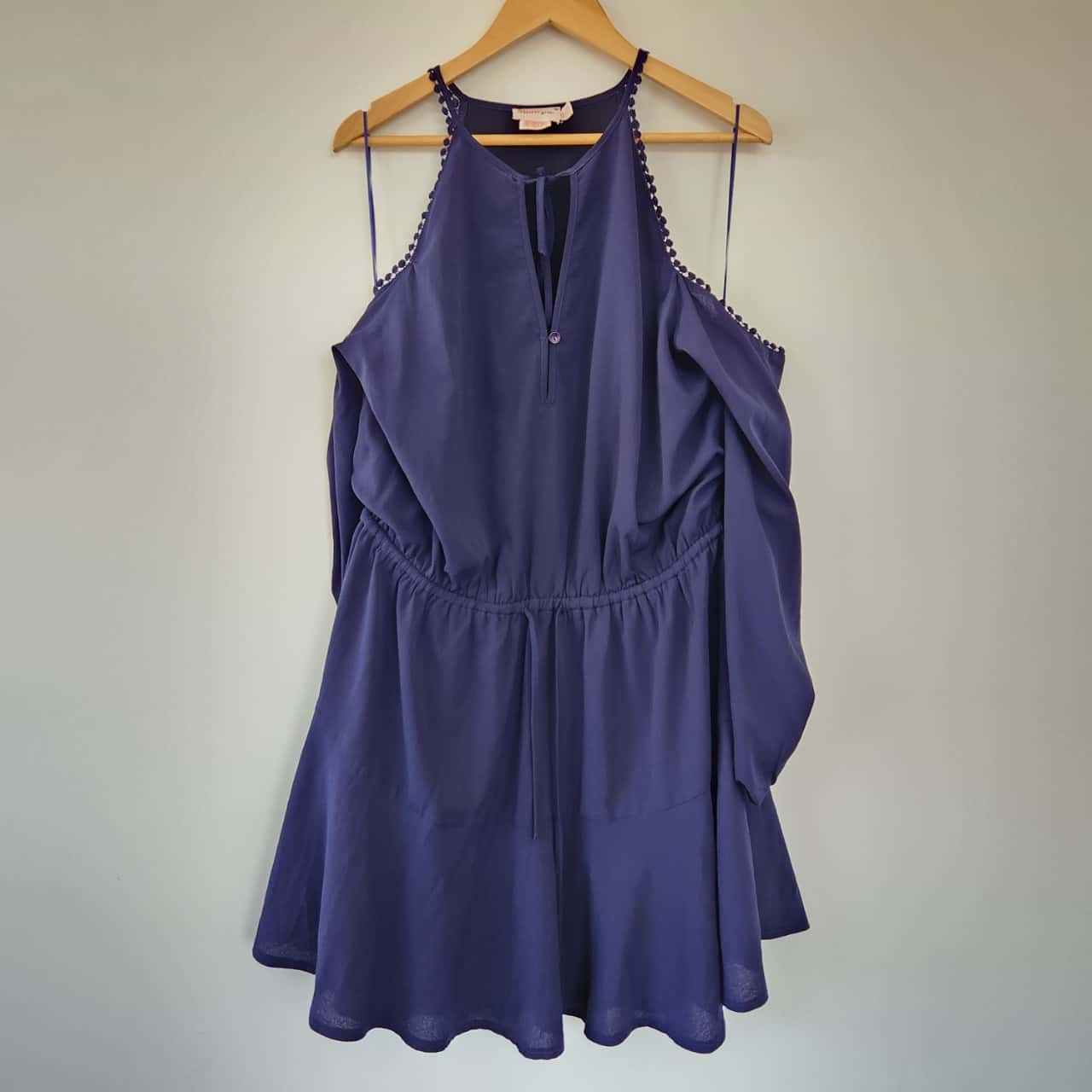 Showpo Navy Blue Off Shoulder Mini Dress Plus Size 20