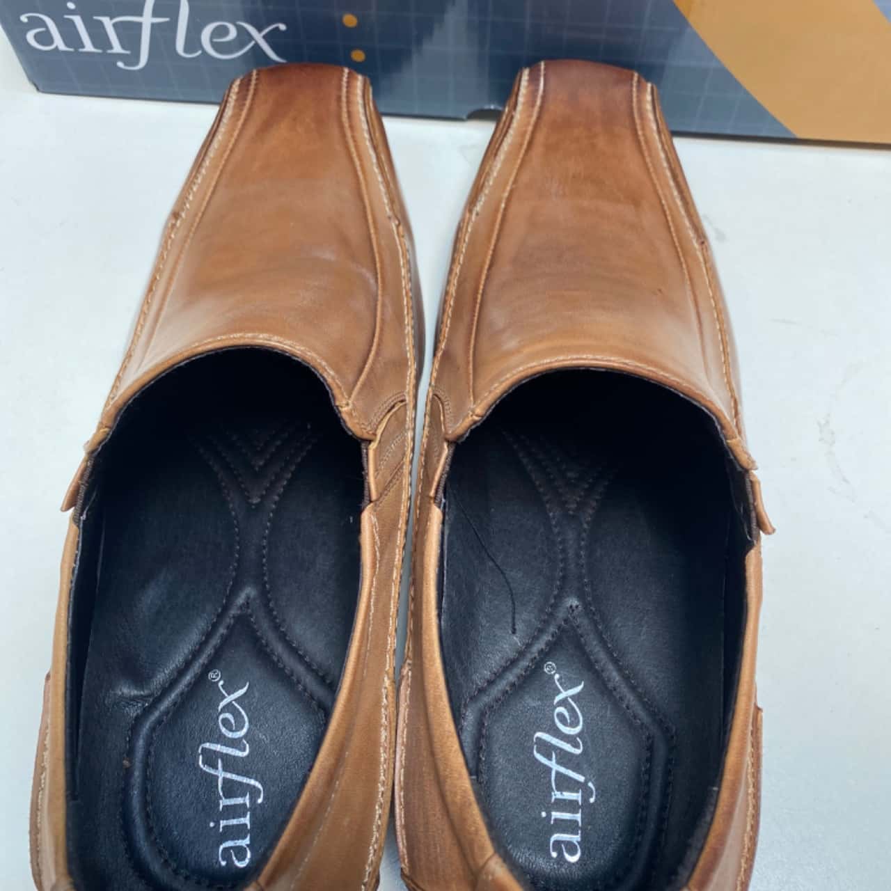Airflex Mens Tan Leather Shoes