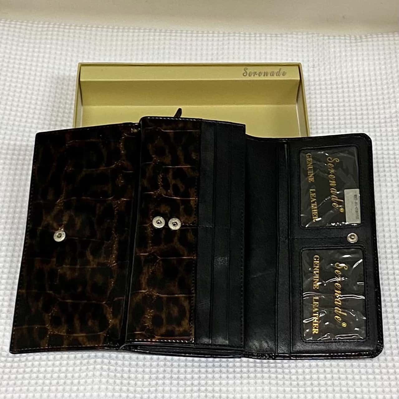 Serenade Womens Leather Purse Animal print / Black / Brown (s)