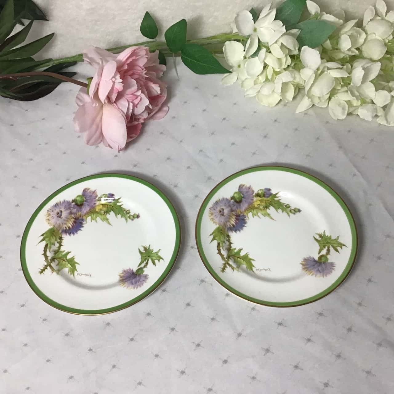 Vintage Royal Doulton Glamis Thistle Bone China Side Plates x 2(s)