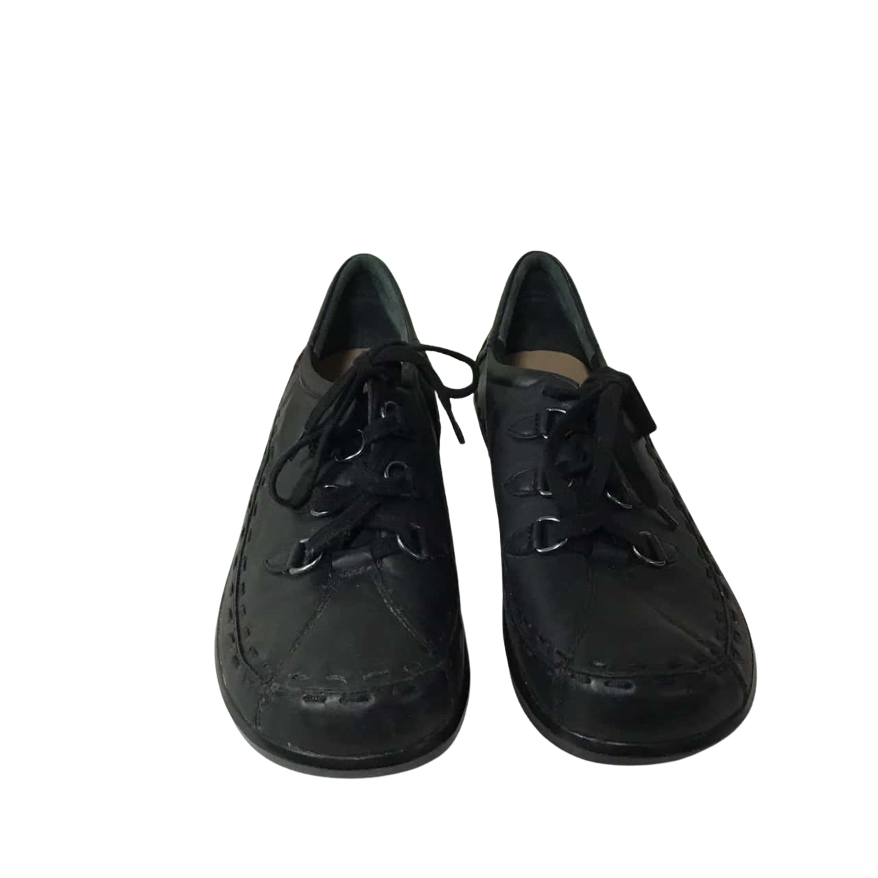 Ziera Super Support Womens Black Leather Lace up Casual Shoes(s)
