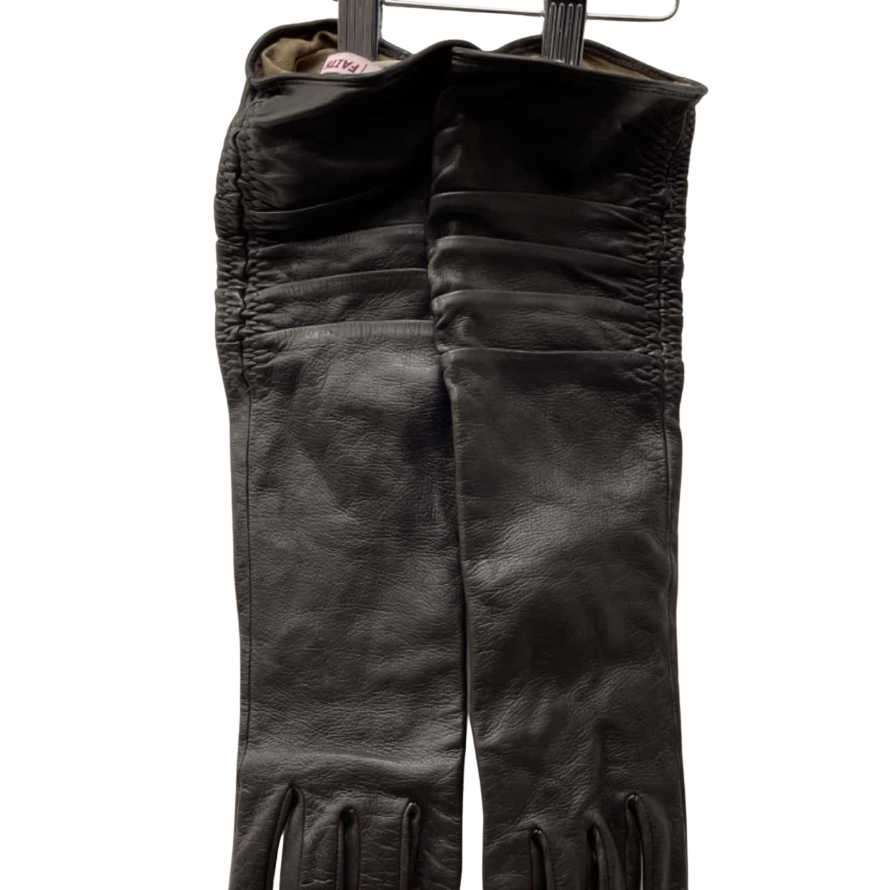 Faith Womens silk and leather gloves Size M / S Black (s)