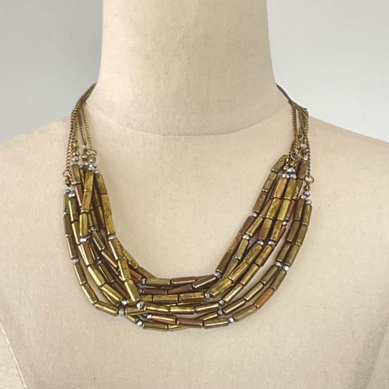 Jacqui-E Gold Tone Multi Layer Necklace