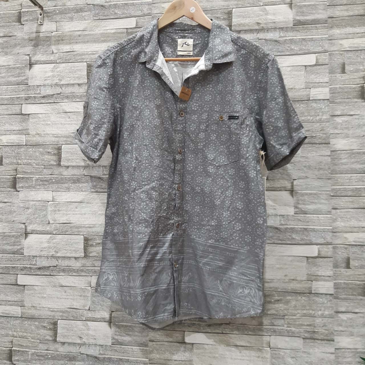 Rusty Mens Size L Short Sleeve Grey (s)