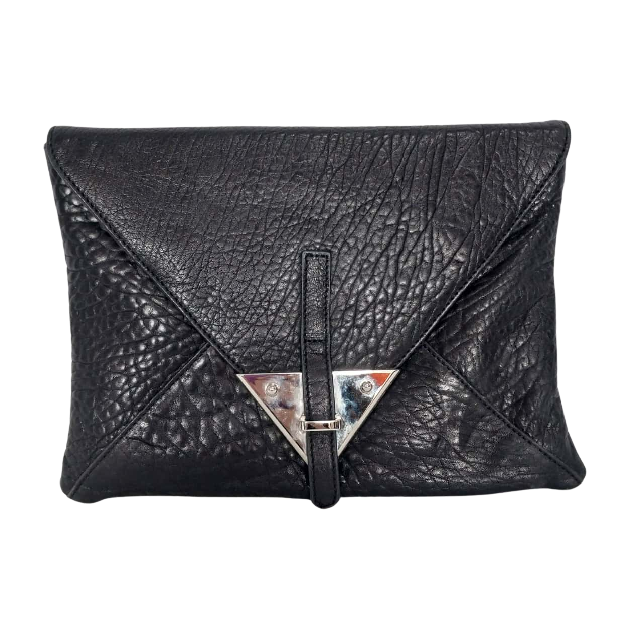 Vintage Princes- ladie's Clutch, leather, Black / Silver (s)