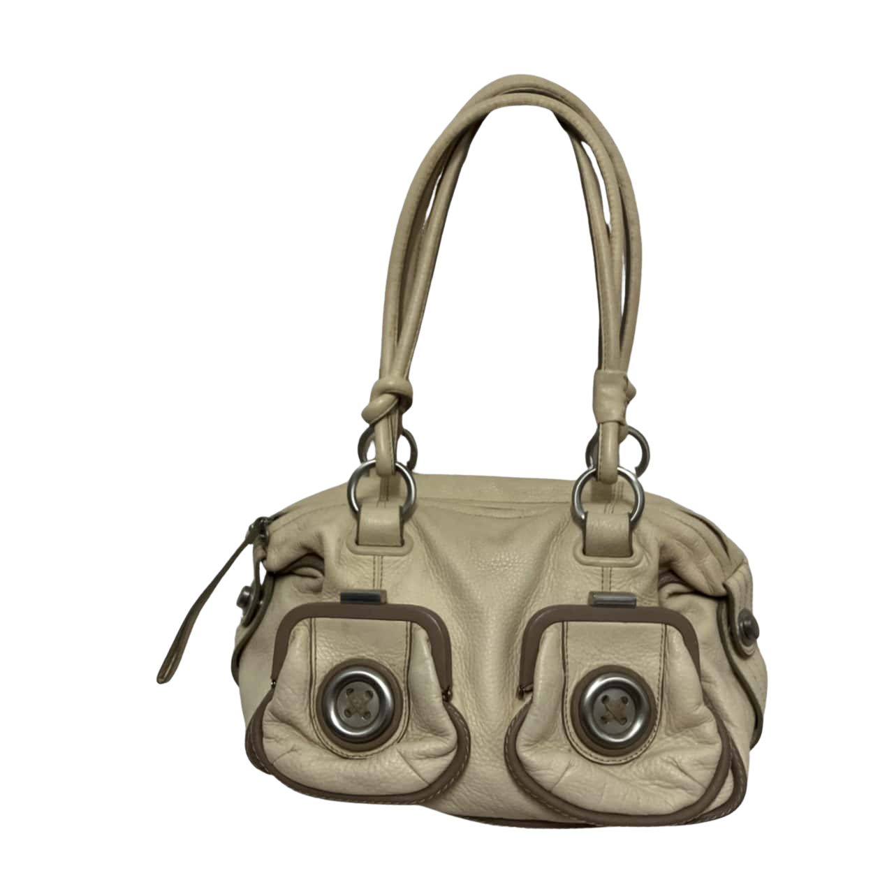 Mimco Womens Handbag Beige / Brown Leather Handbag
