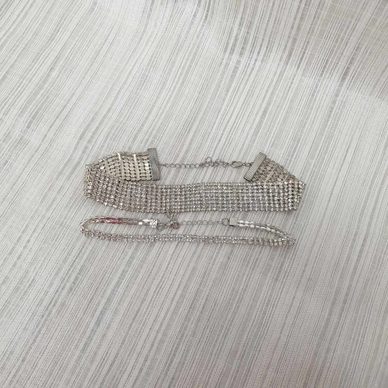 Sparking 1950s Style Elegant Diamante Chokers x 2 - One 8 Rows & One 2 ...
