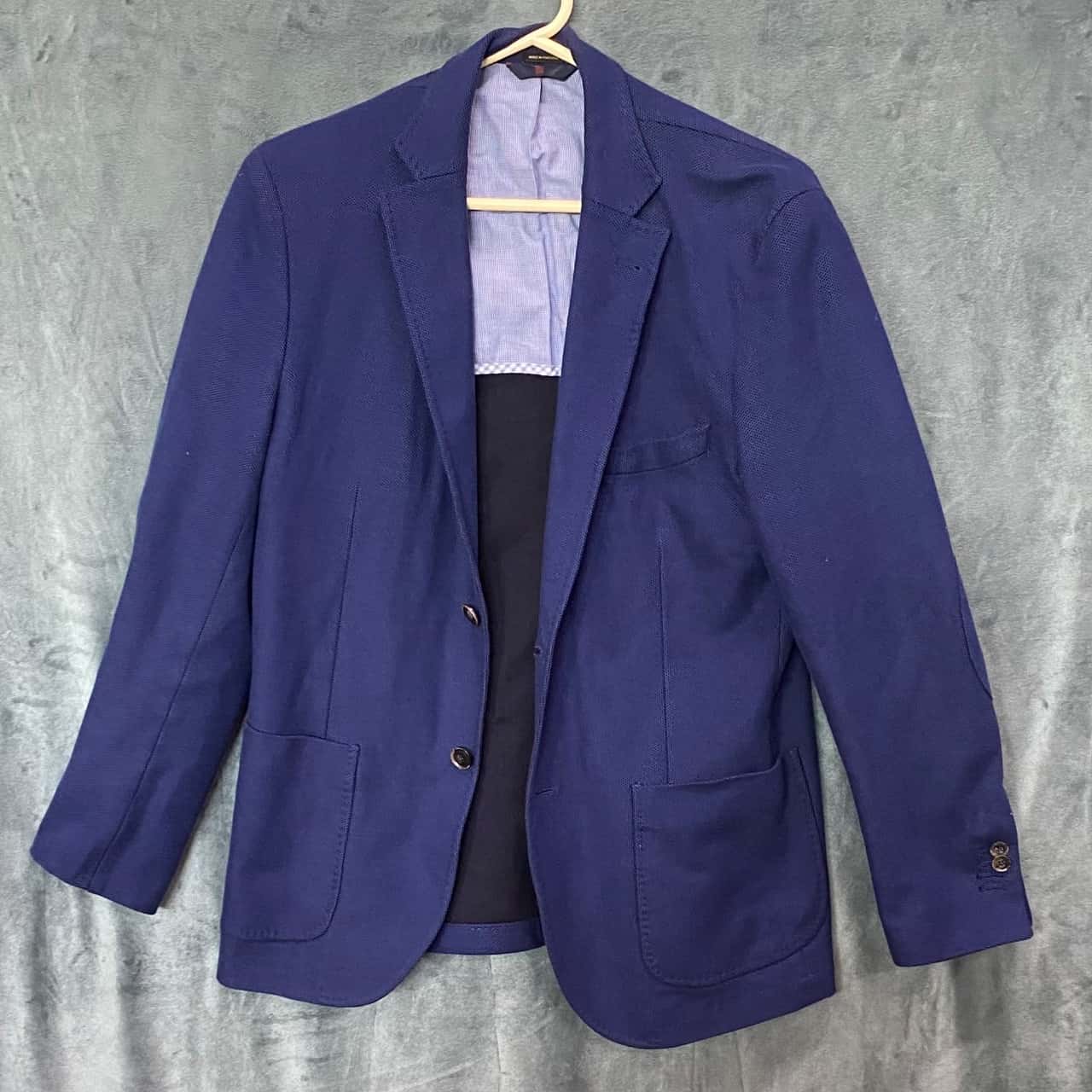 Massimo Dutti Mens Suit Jacket Size 42 Navy Blue