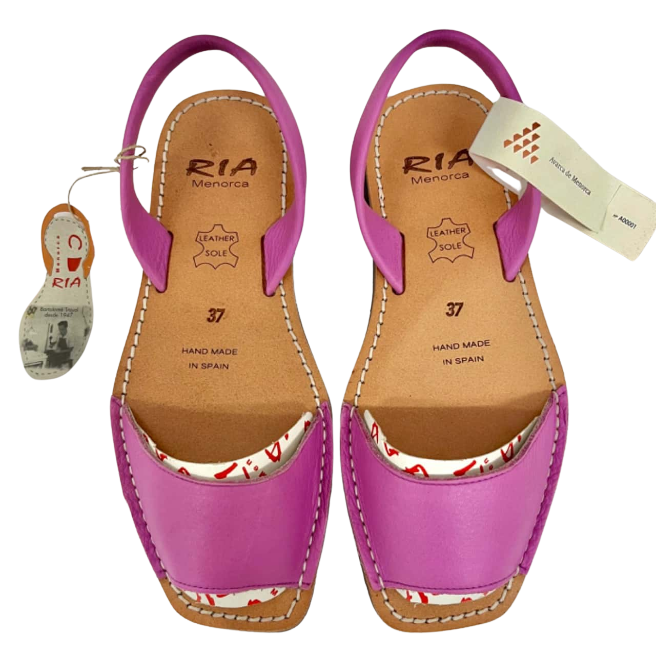 Ria Leather Sandals Fushia Size 37
