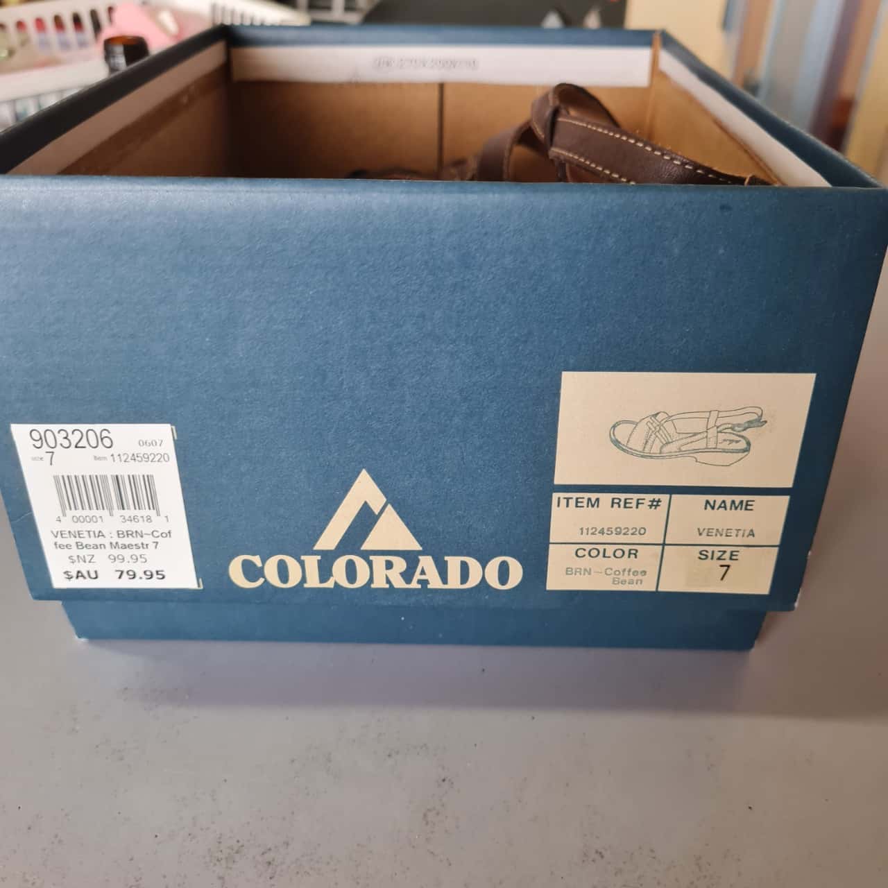 Colorado Womens Size 7 Brown Venetia Leather Sandals BNWT (s)