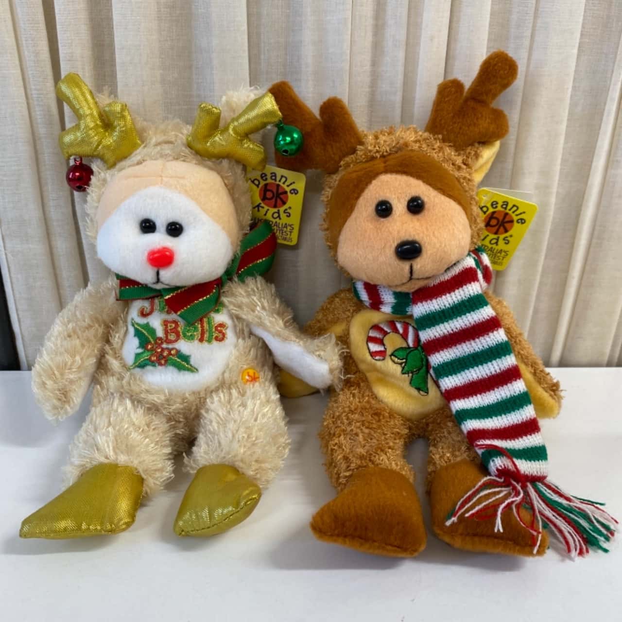 Christmas Beanie Kids Prancer & Donner The Reindeer Bears(s)