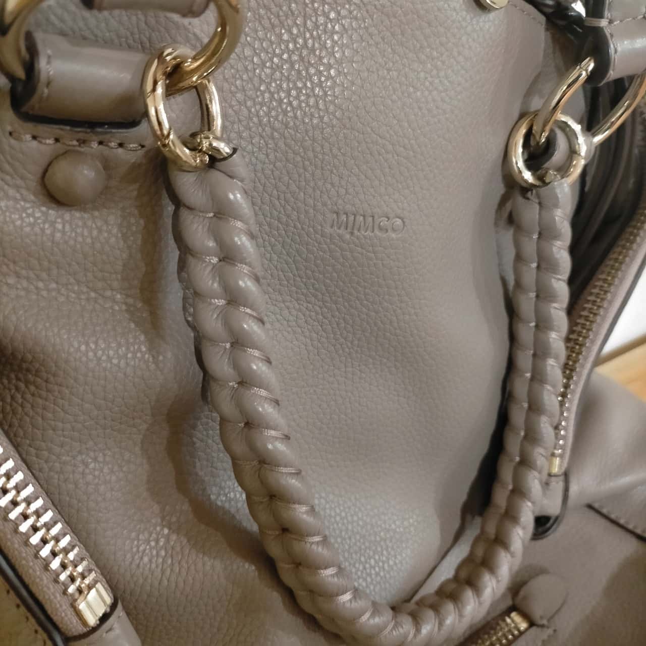 Mimco NWOT Very Large Leather Handbag Beige/ Taupe (s)
