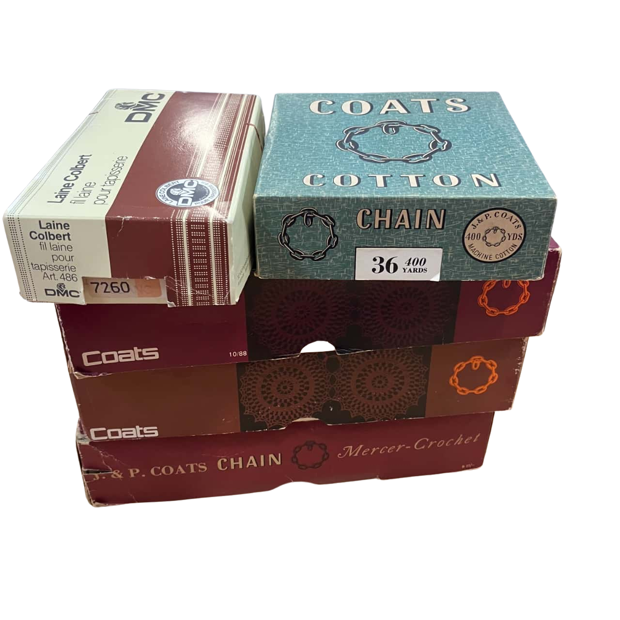 5 x boxes Coats Fast colour vintage cotton thread some made in |Brazil