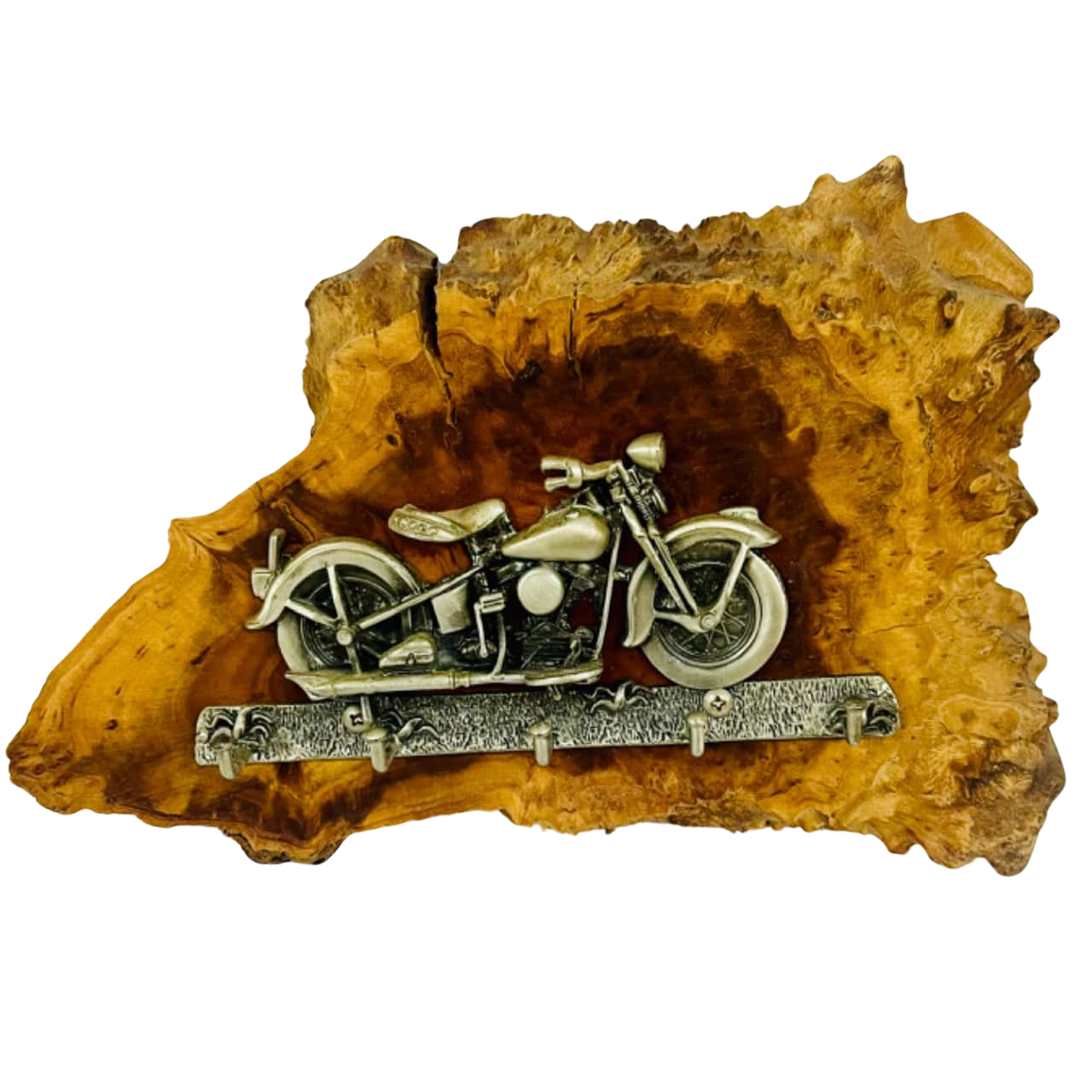 Wooded wall plaque metal motorcycle emblem(s)
