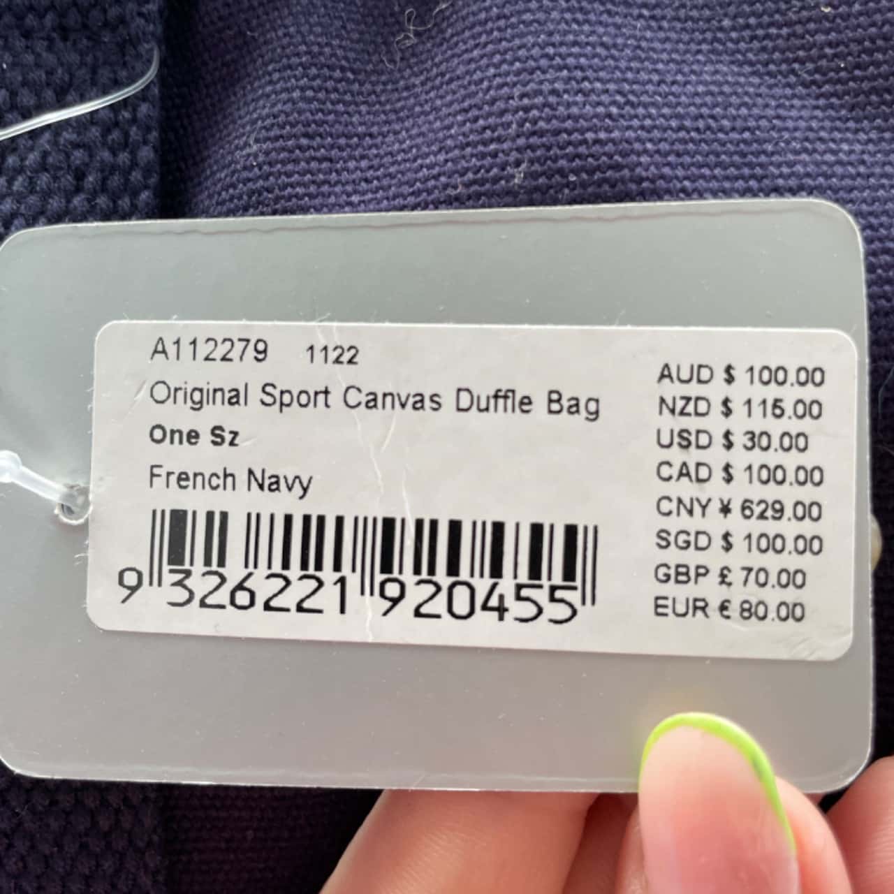 Lorna Jane NEW WITH TAGS RRP $100.00 Sports Canvas Duffle Bag(s)