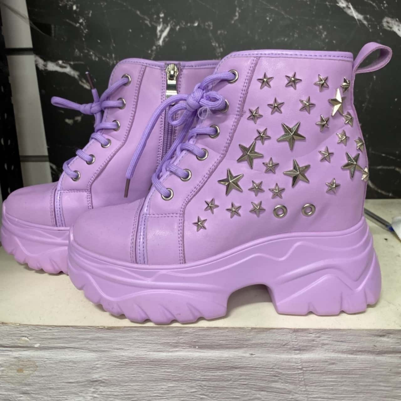Anthony Wang Size 6 Purple platform shoes